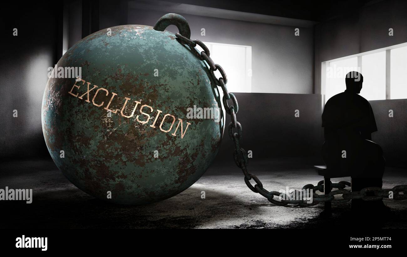 Exclusion and intimate, silent and lonely suffering human soul. Person ...