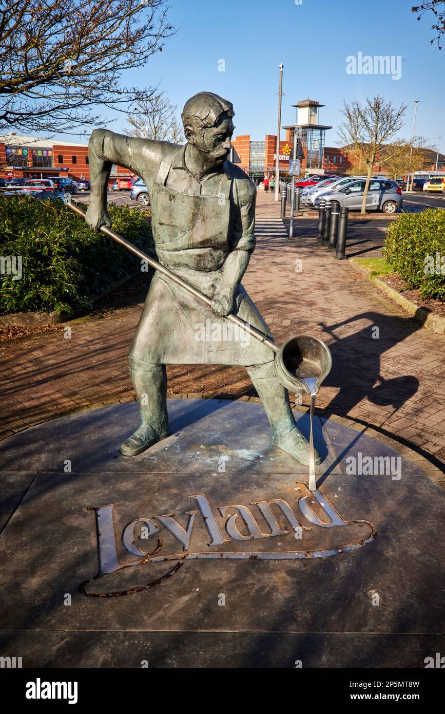 leyland Lancashire, Life size bronze statue Morrisons supermarket ...