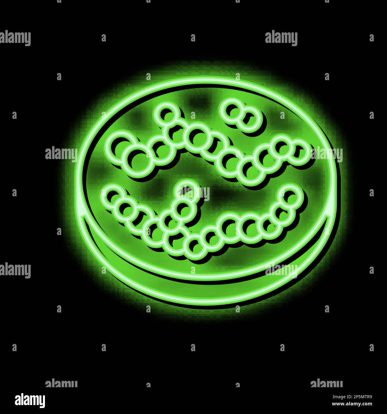 streptococcus bacteria neon glow icon illustration Stock Vector Image ...