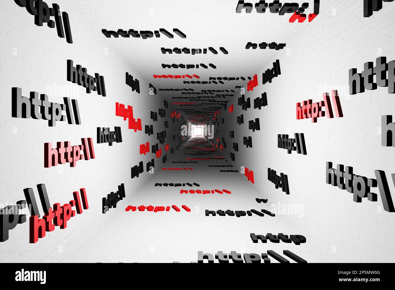 Http symbol sign in white tunnel background 3d render. Hypertext ...