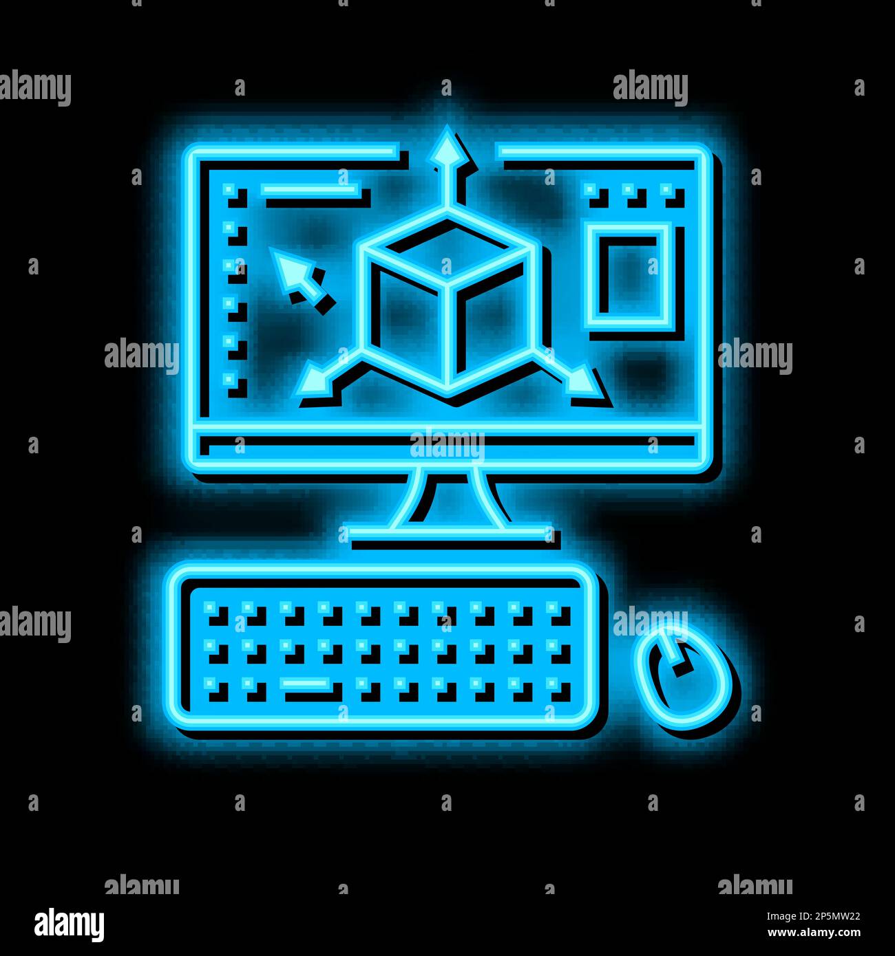 3d modeling neon glow icon illustration Stock Vector Image & Art - Alamy