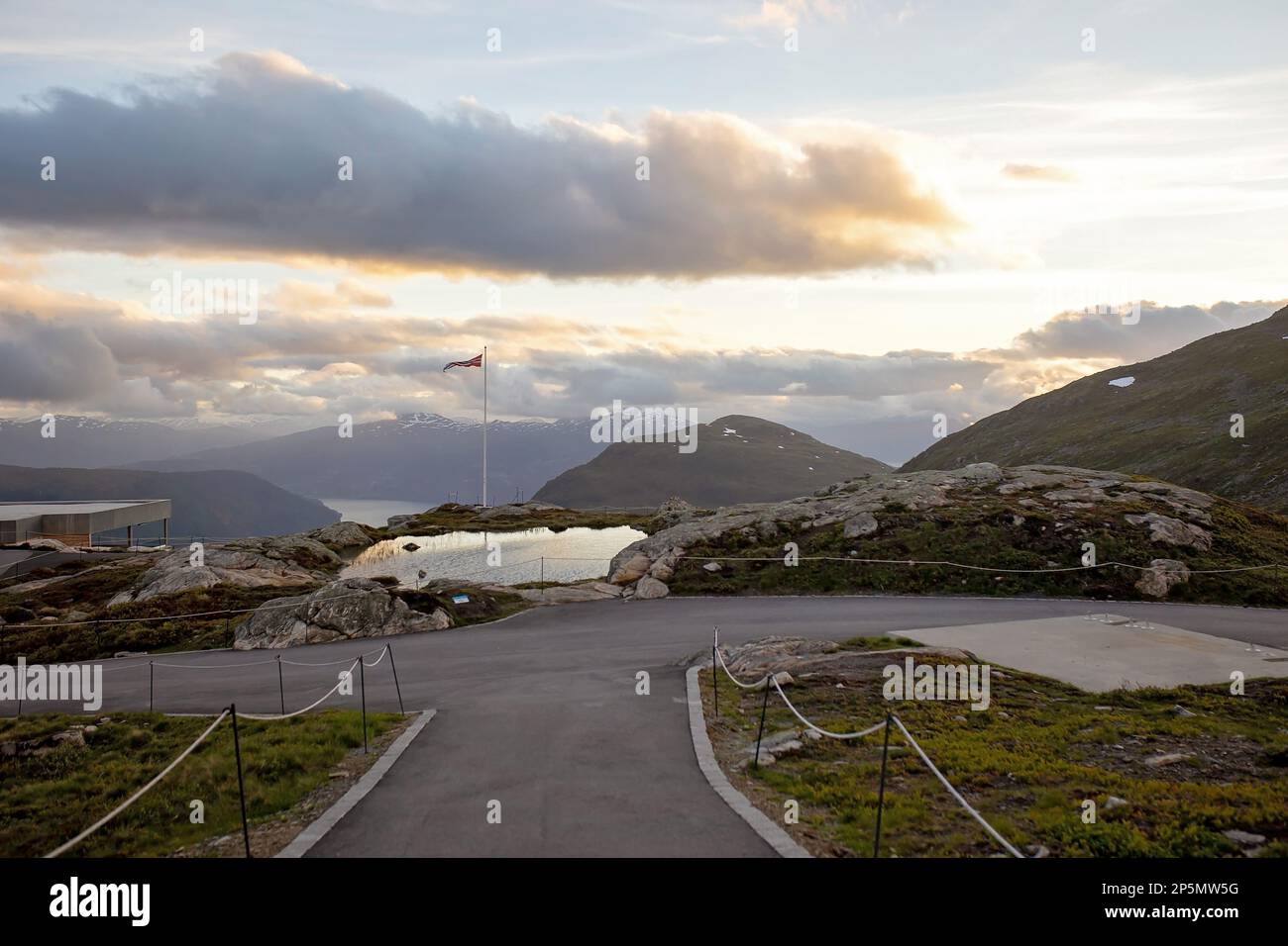 Mount Hoven, splendid view over Nordfjord from the Loen skylift Stock ...