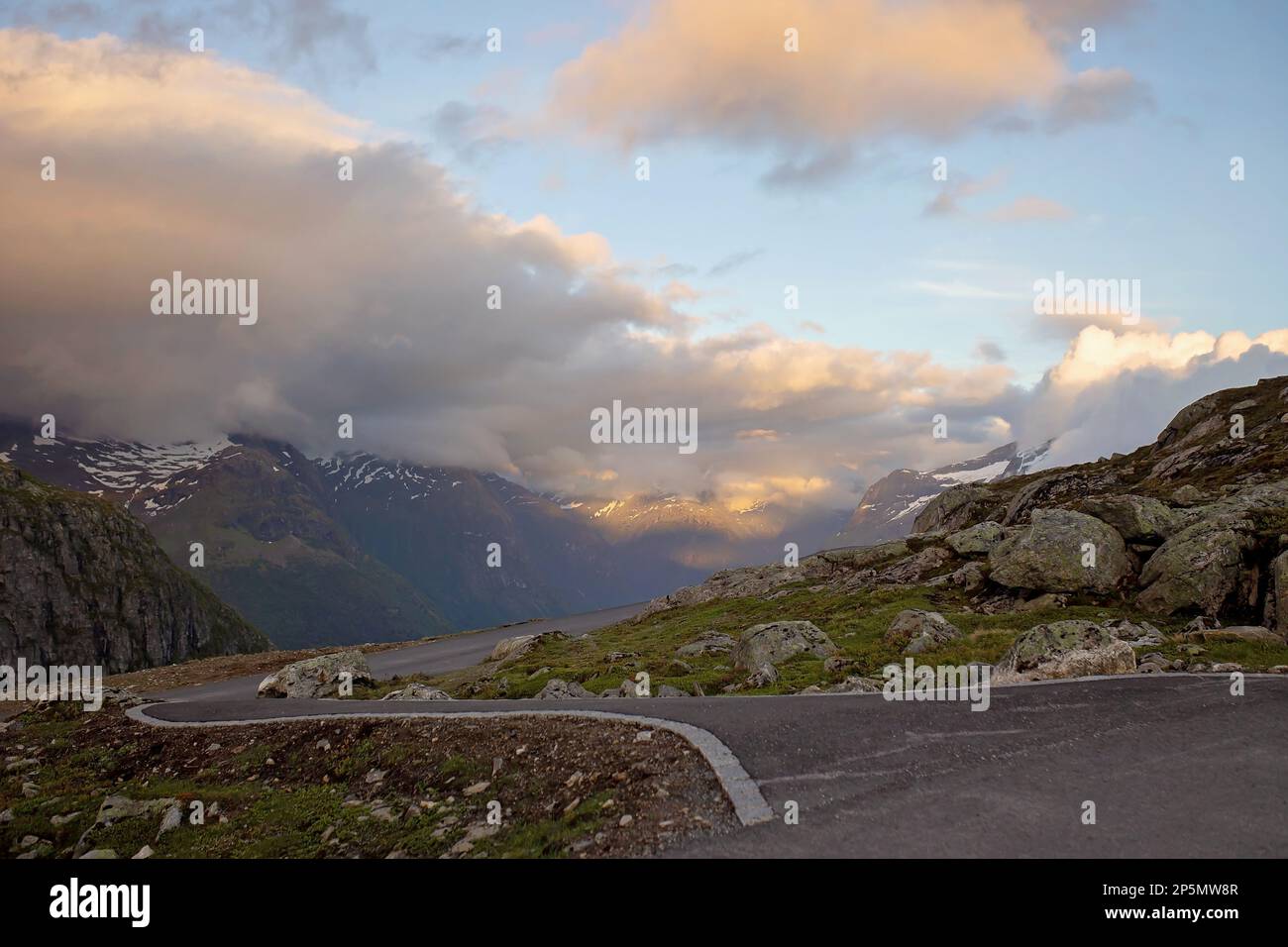 Mount Hoven, splendid view over Nordfjord from the Loen skylift Stock ...