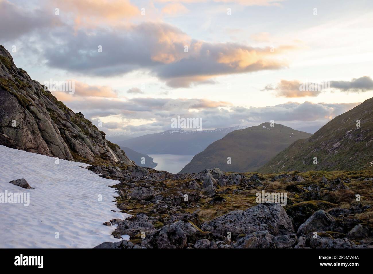 Mount Hoven, splendid view over Nordfjord from the Loen skylift Stock ...