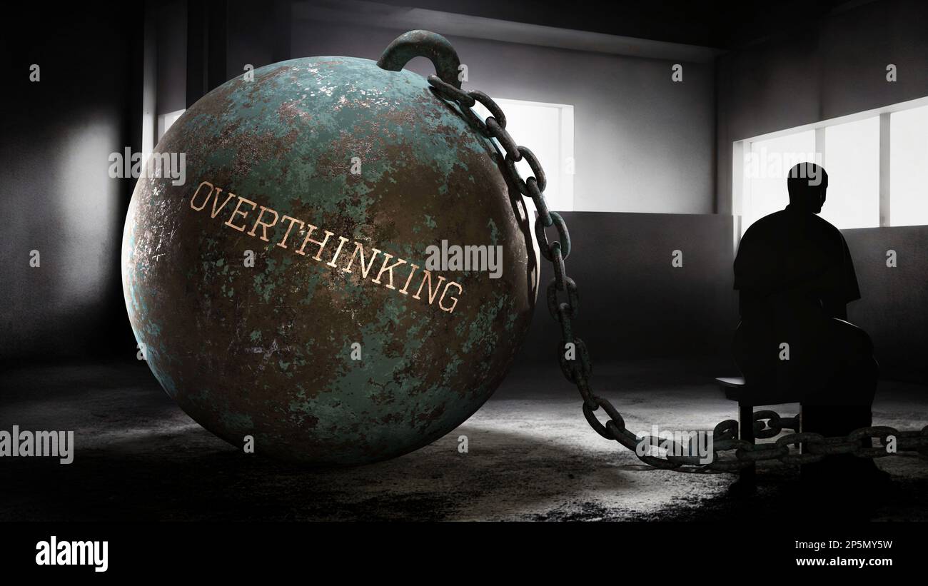 Overthinking and intimate, silent and lonely suffering human soul ...