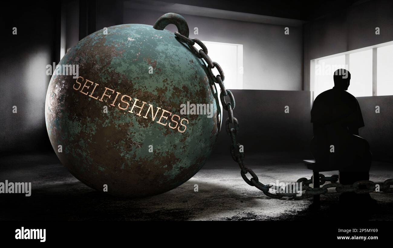 Selfishness and intimate, silent and lonely suffering human soul ...