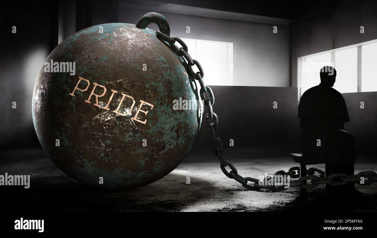 Pride and intimate, silent and lonely suffering human soul. Person ...