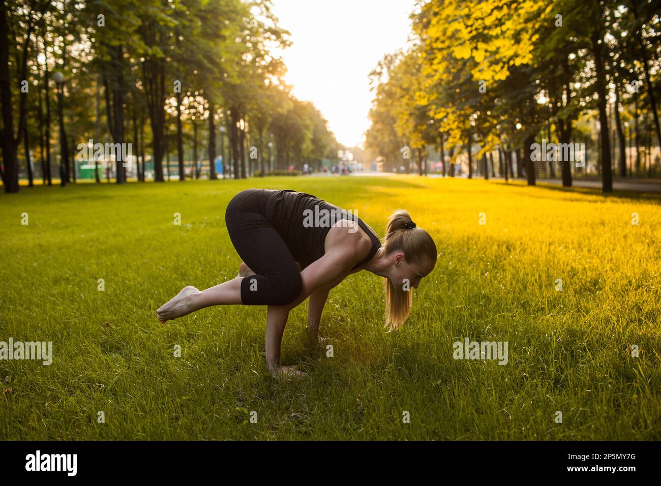 yoga open air inner self-development sport Stock Photo - Alamy