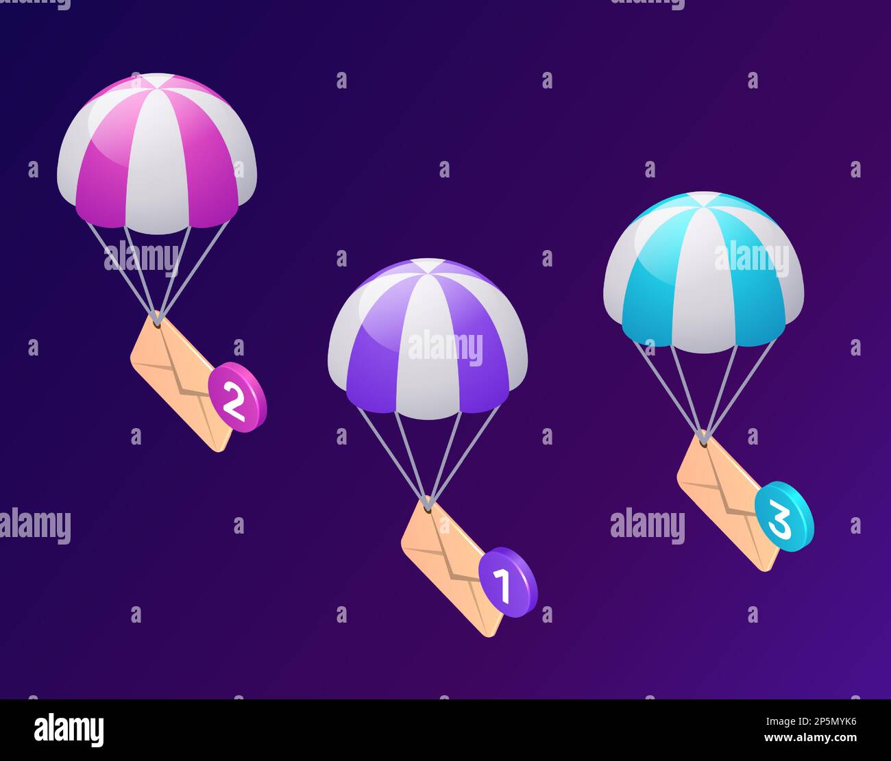 Email message service icons, isometric concept vector illustration ...