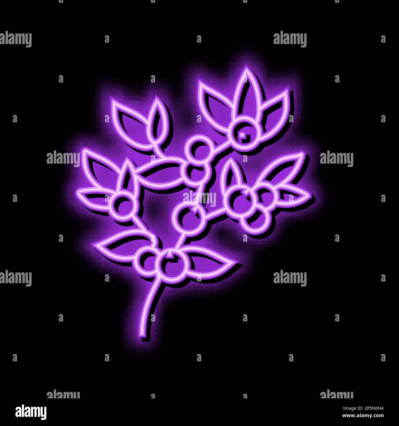 huckleberry bilbery plant neon glow icon illustration Stock Vector ...