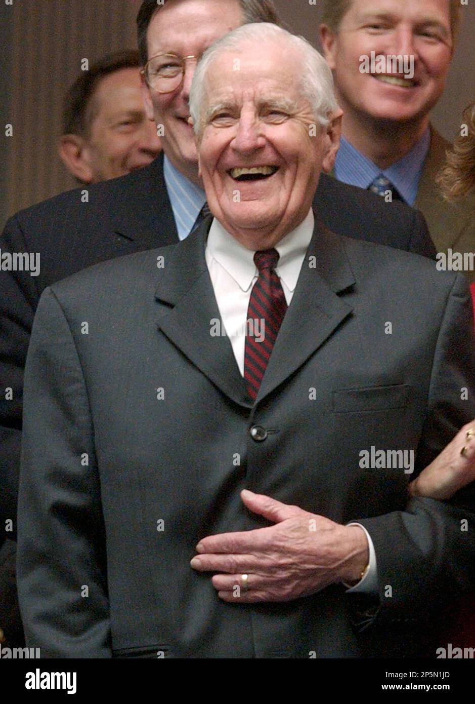 FILE - In this Wednesday, Feb. 12, 2003 file photo, retired Virginia ...