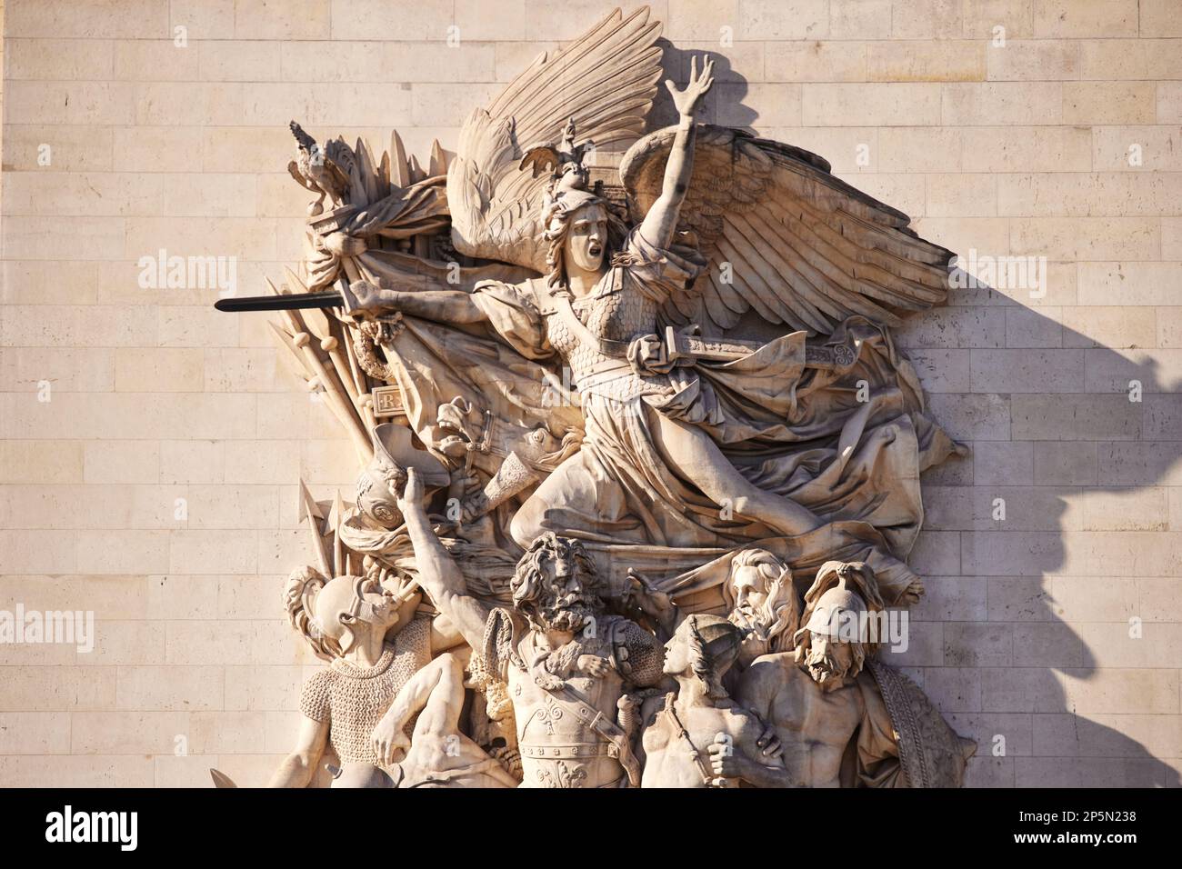 Paris landmark, Arc de Triomphe statue Le Départ de 1792, sculptural ...