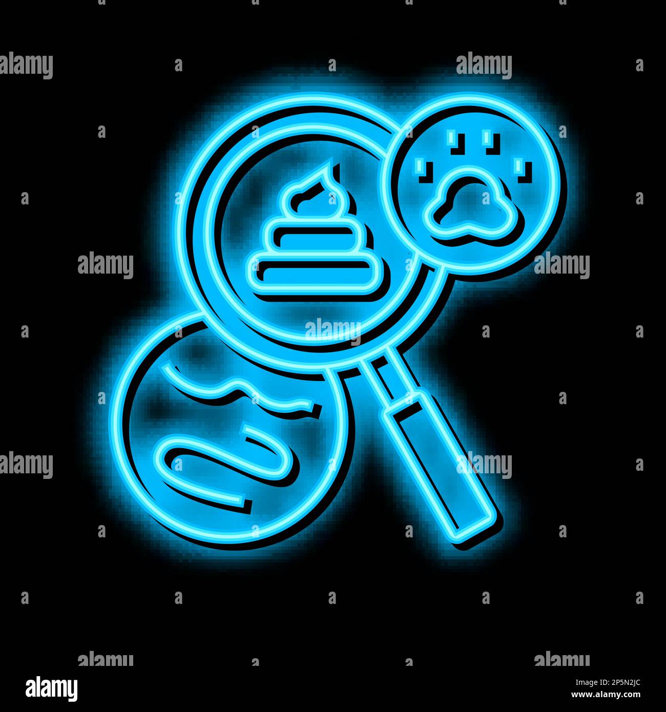 fecal examinations and dewormings neon glow icon illustration Stock ...