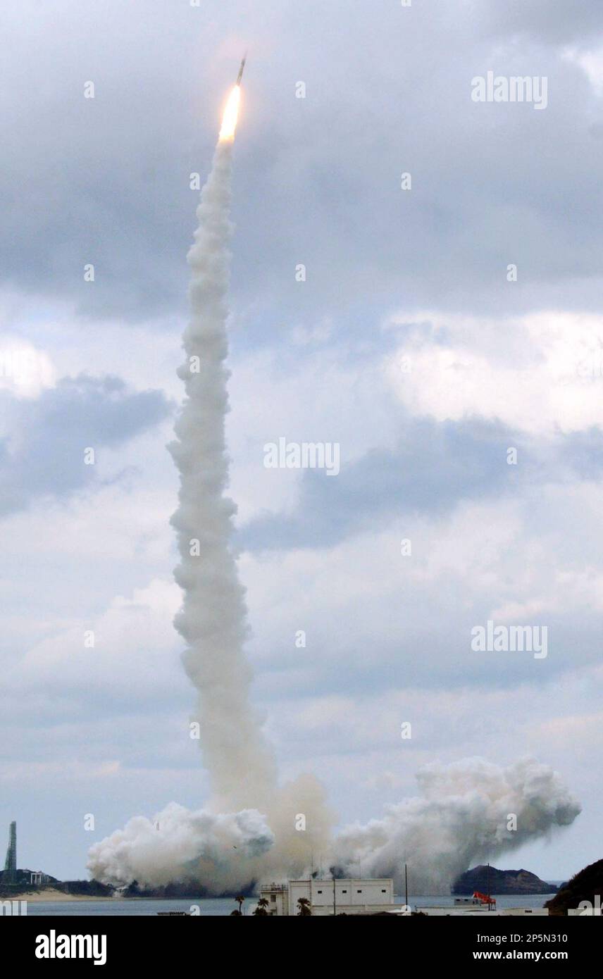 An H2-A rocket carrying two intelligence satellites lifts off from its ...