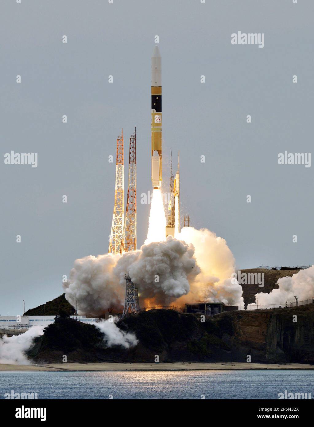 An H2-A rocket carrying two intelligence satellites lifts off from its ...
