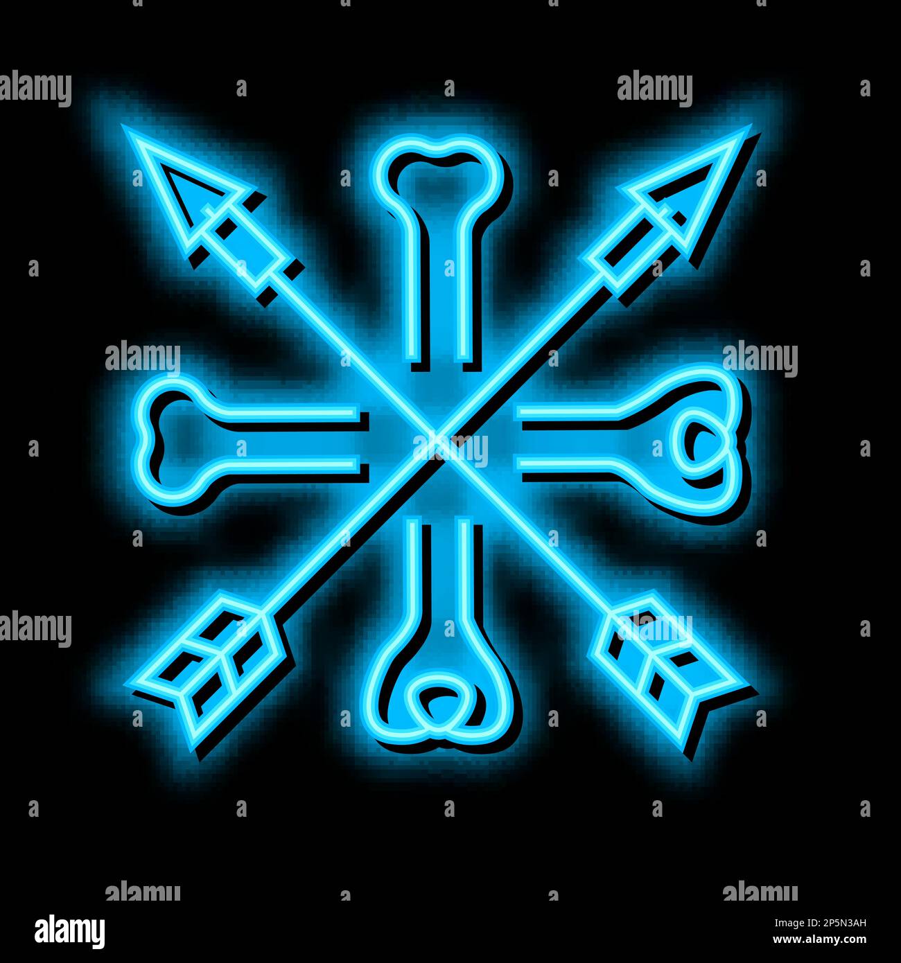bones and arrows boho neon glow icon illustration Stock Vector Image ...