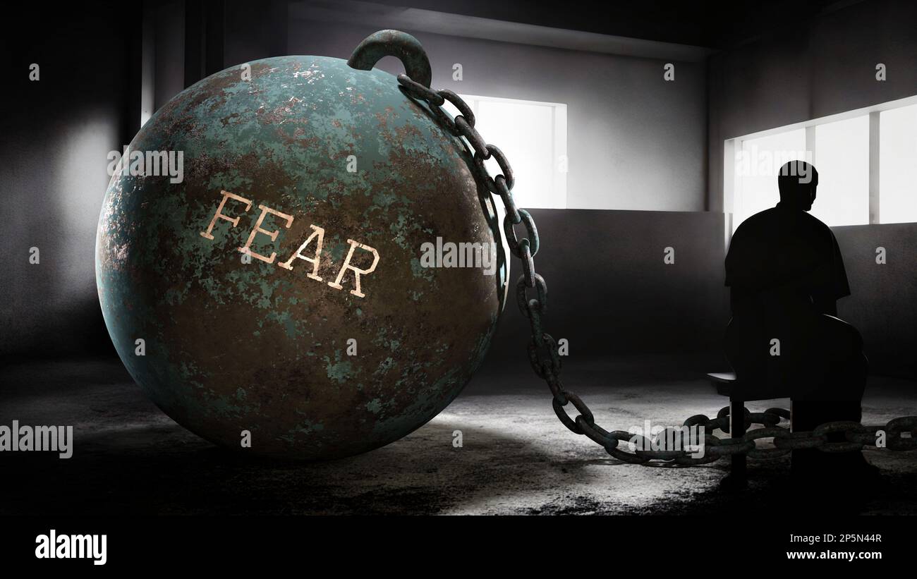 Fear and intimate, silent and lonely suffering human soul. Person ...