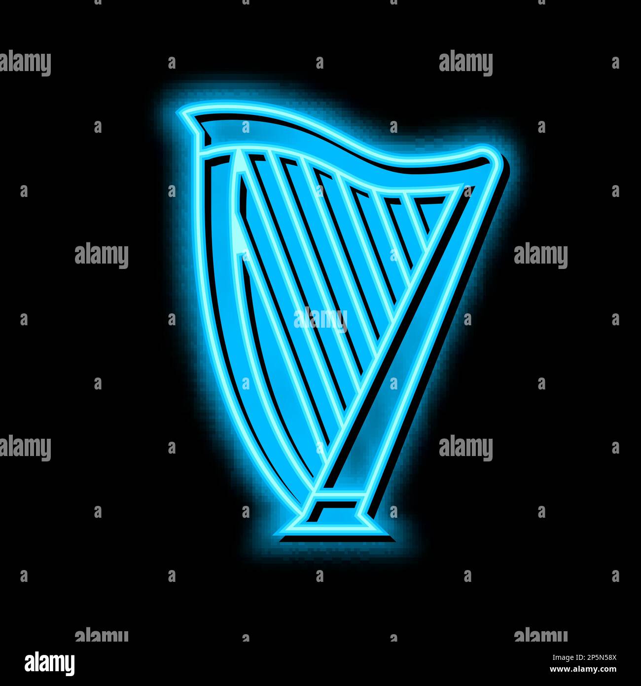 harp symphonic instrument neon glow icon illustration Stock Vector ...
