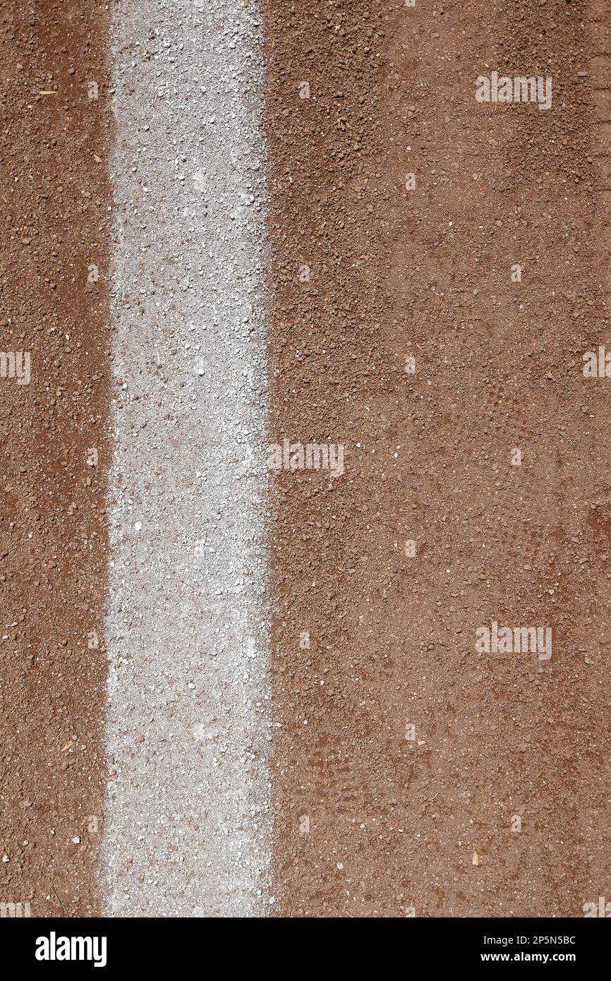 MILWAUKEE, WI - MAY 25: A detail view of the first base foul line in ...