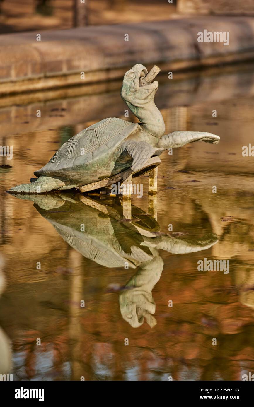 Paris landmark, Fontaine de l'Observatoire turtle detail in Luxembourg ...