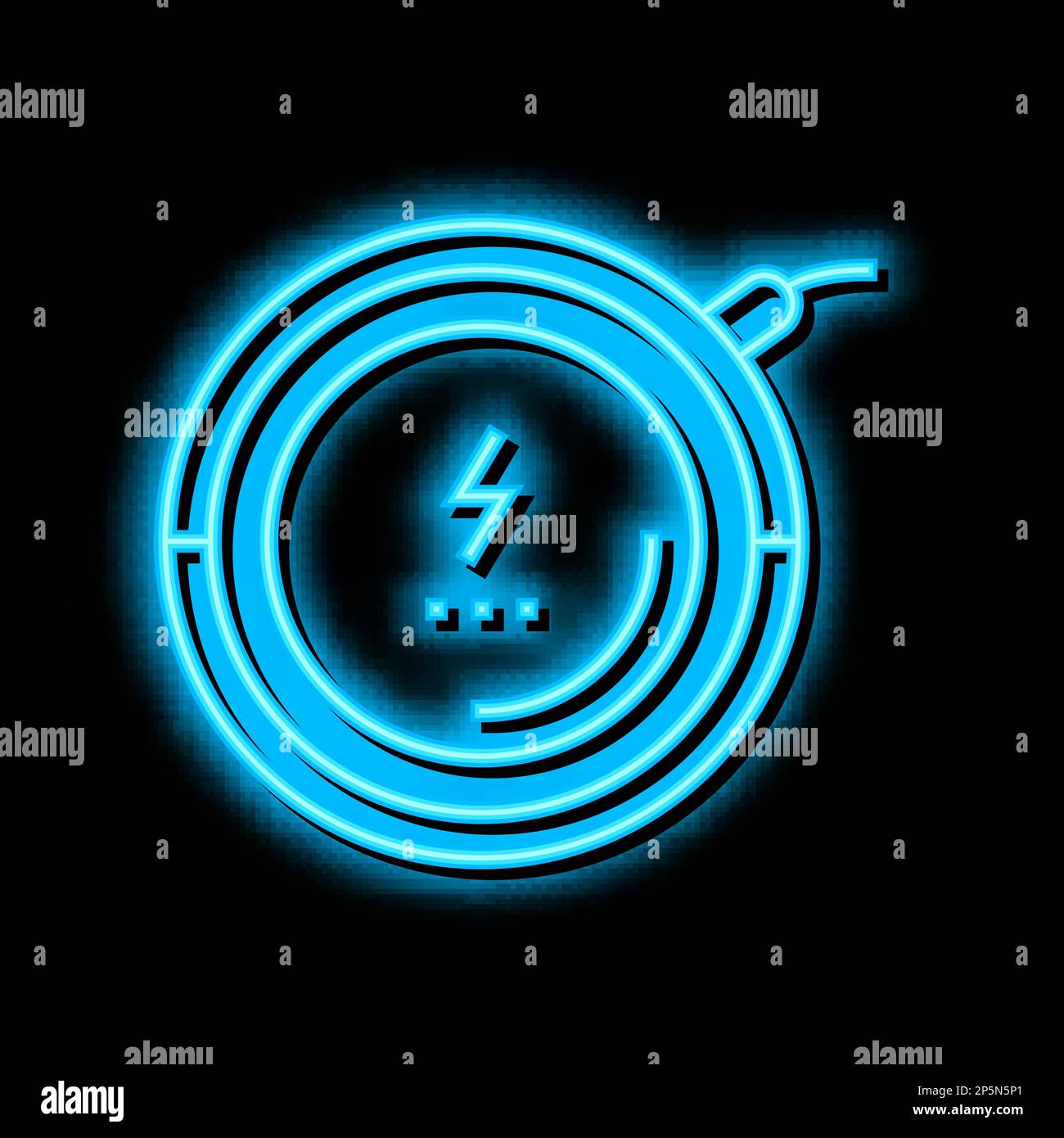 wireless charging pad neon glow icon illustration Stock Vector Image ...