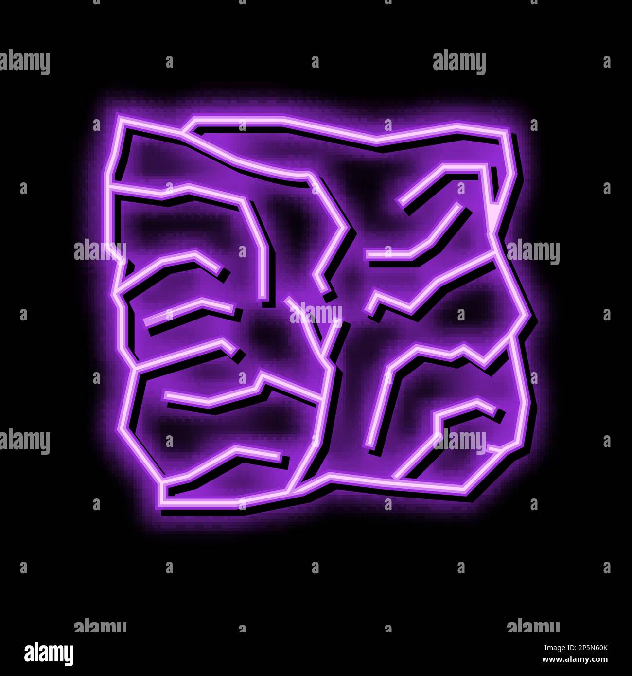 man made stone rock neon glow icon illustration Stock Vector Image ...