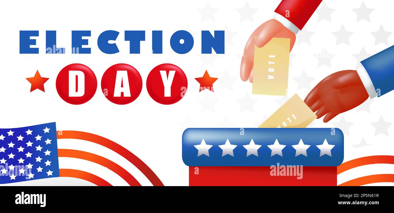 Election Day, hand putting ballot paper into ballot box Stock Vector ...