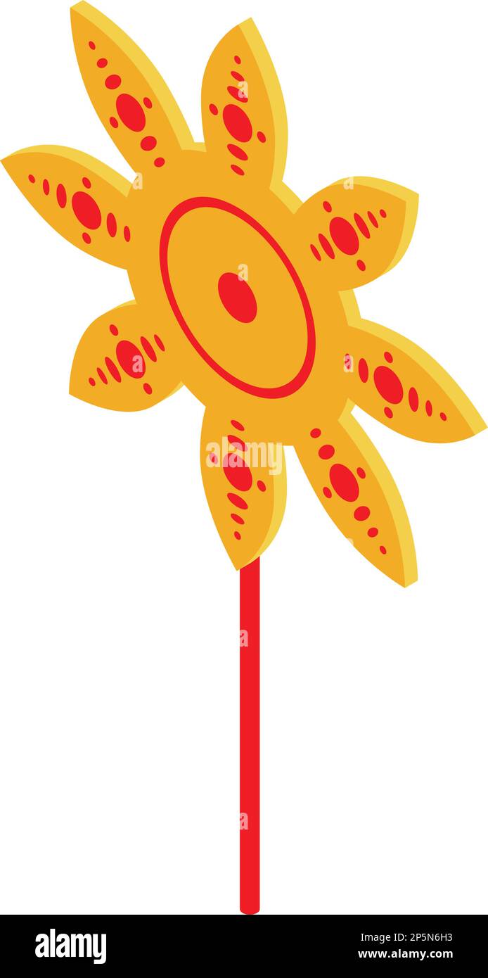 Sun vane icon isometric vector. Wind wheel. Pin toy Stock Vector Image ...