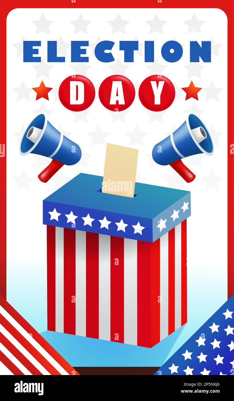 Election Day, ballot box illustration with megaphone Stock Vector Image ...