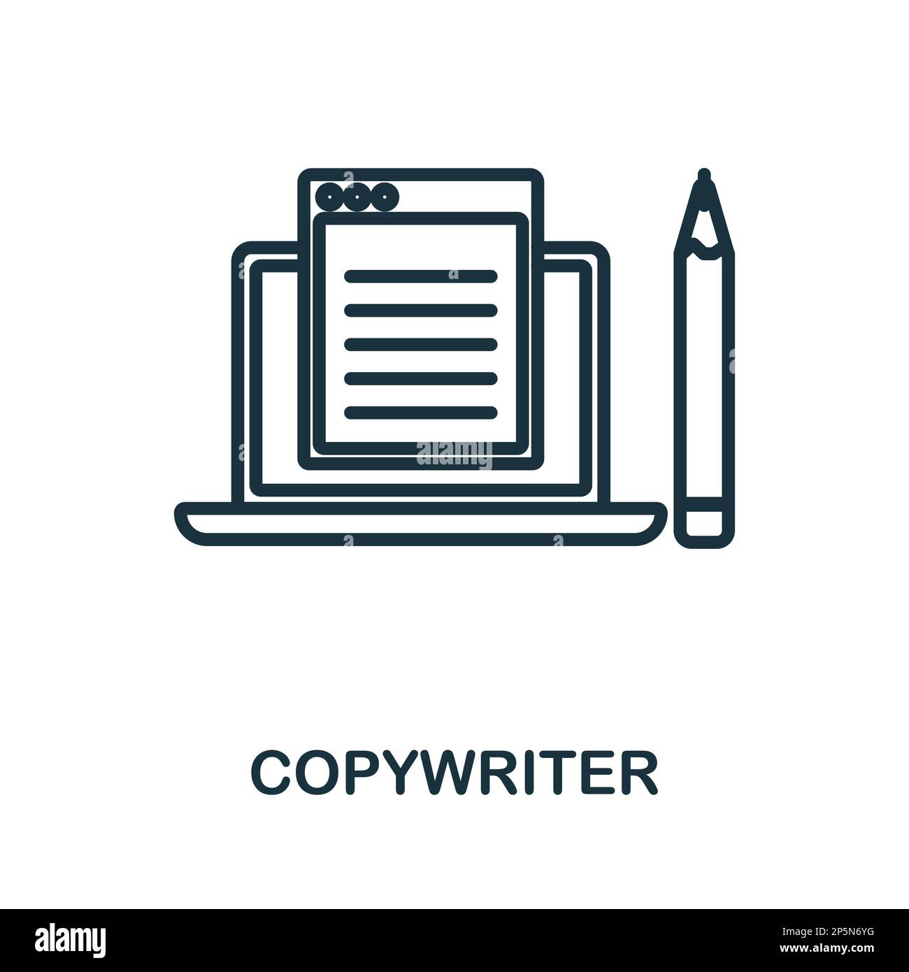Copywriter line icon. Monochrome simple Copywriter outline icon for ...