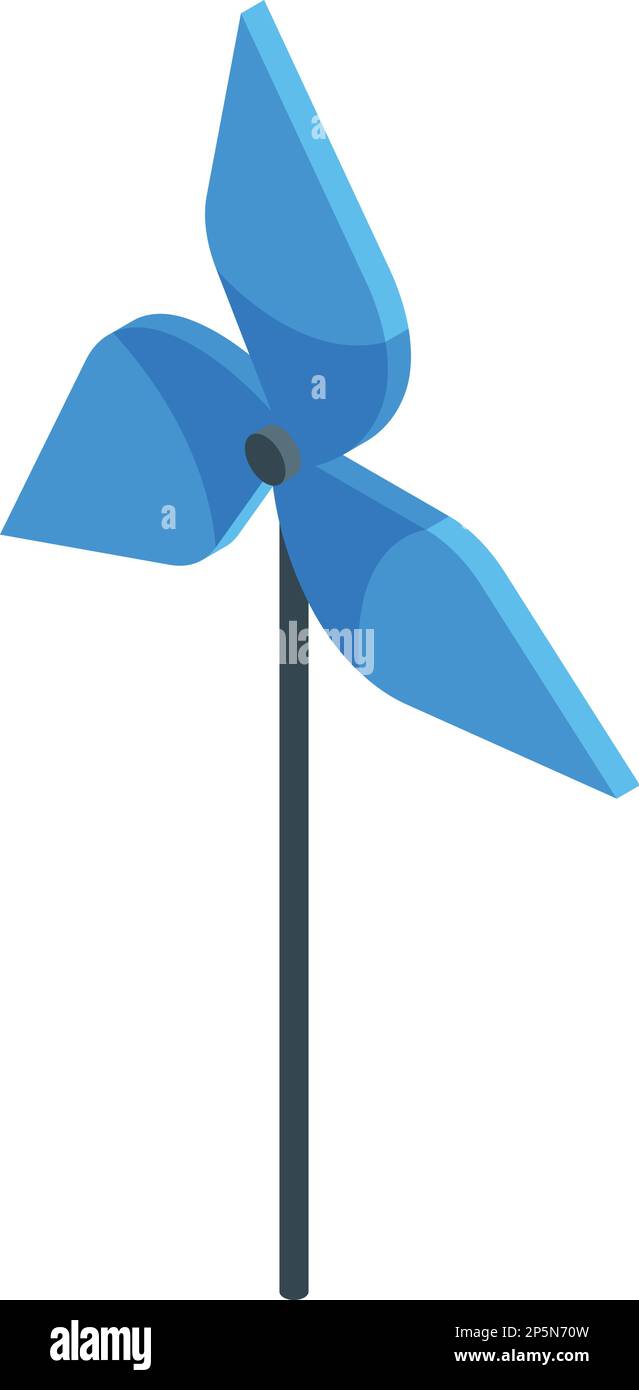 Blue pinwheel icon isometric vector. Weather vane. Sky arrow Stock ...
