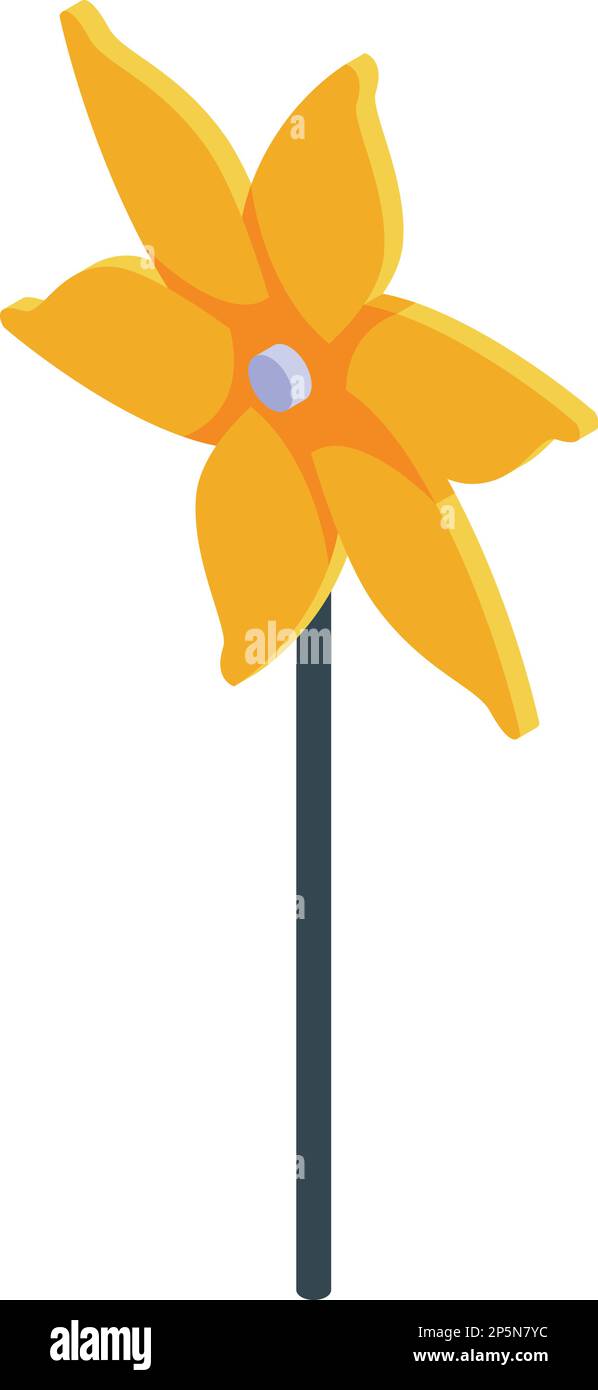 Plastic vane icon isometric vector. Wind pinwheel. Toy wheel Stock ...