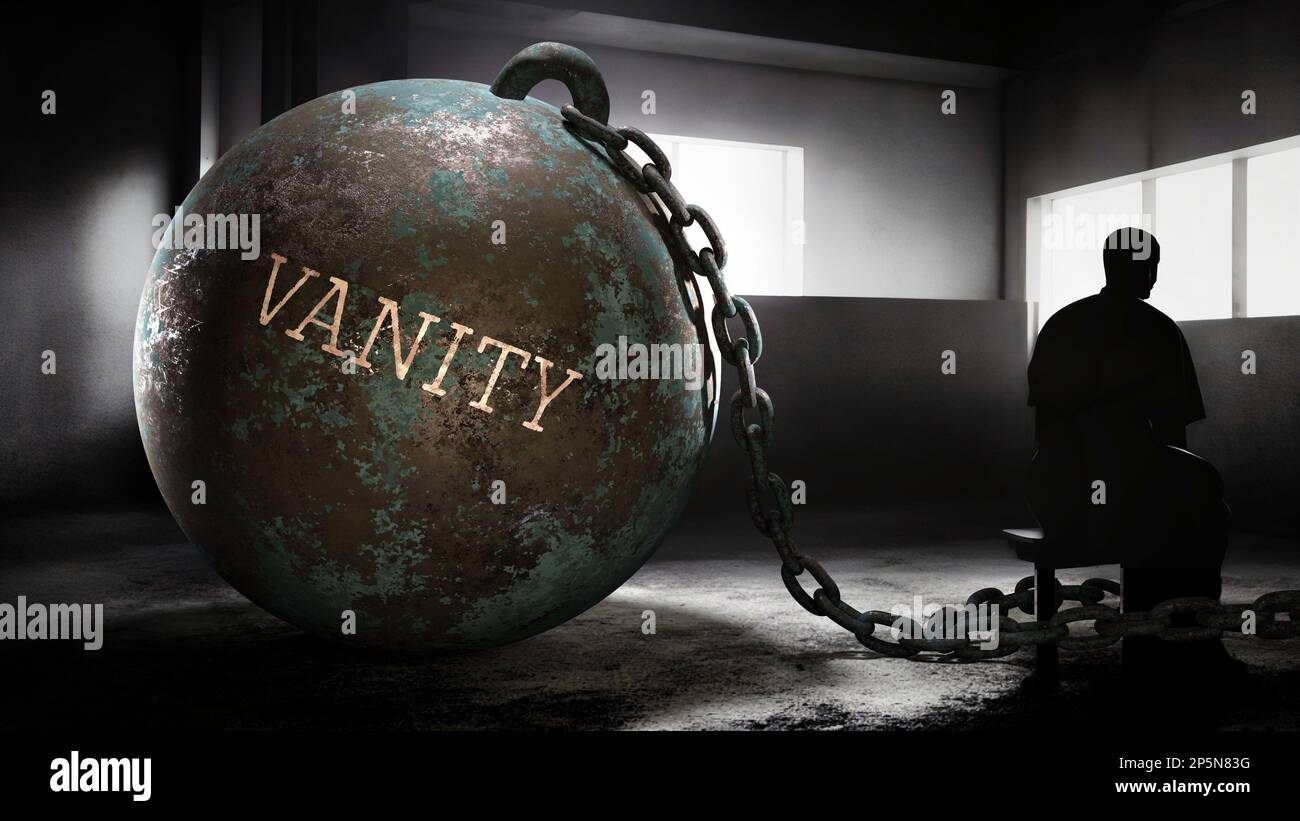 Vanity and intimate, silent and lonely suffering human soul. Person ...