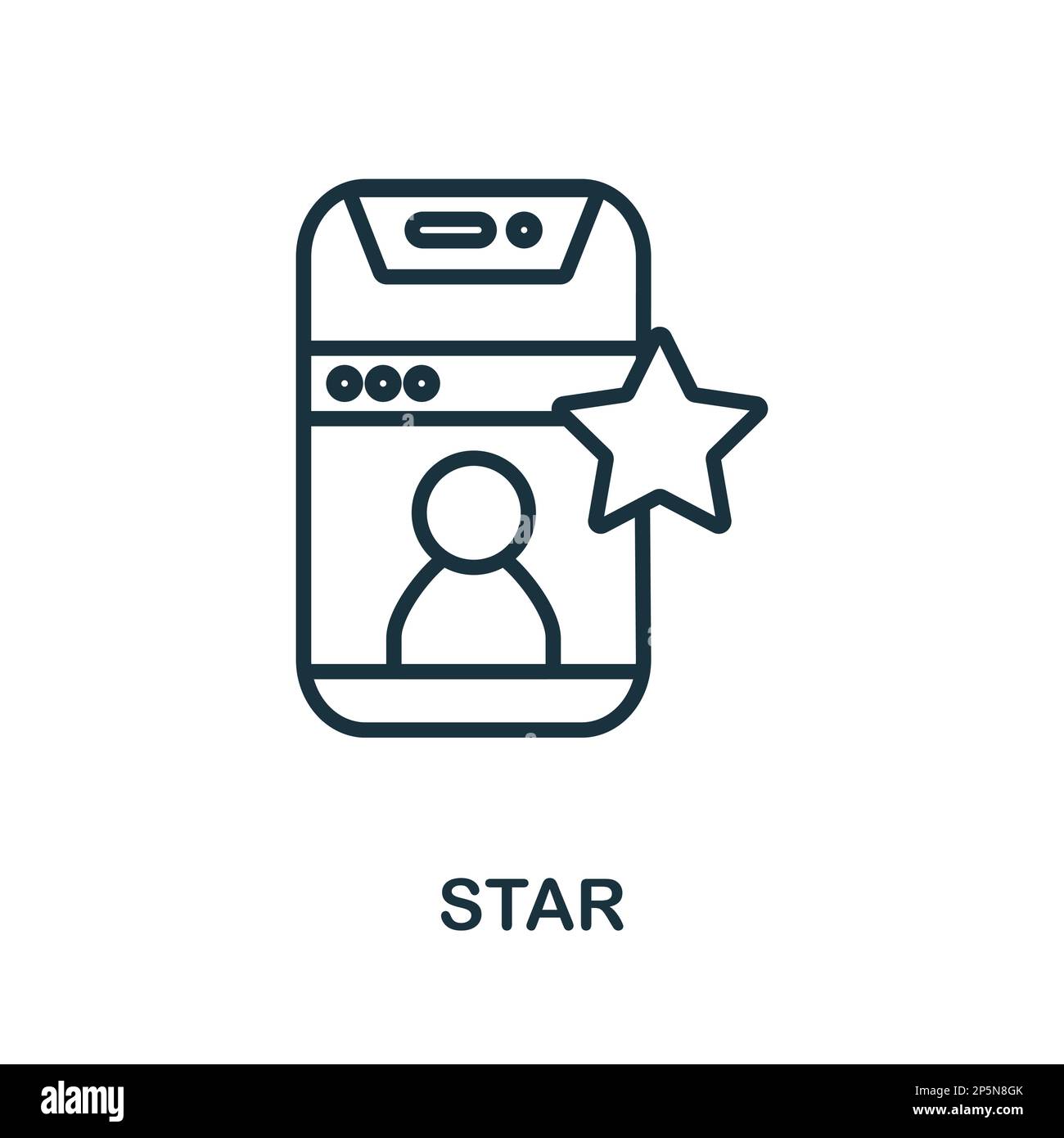 Star line icon. Monochrome simple Star outline icon for templates, web ...