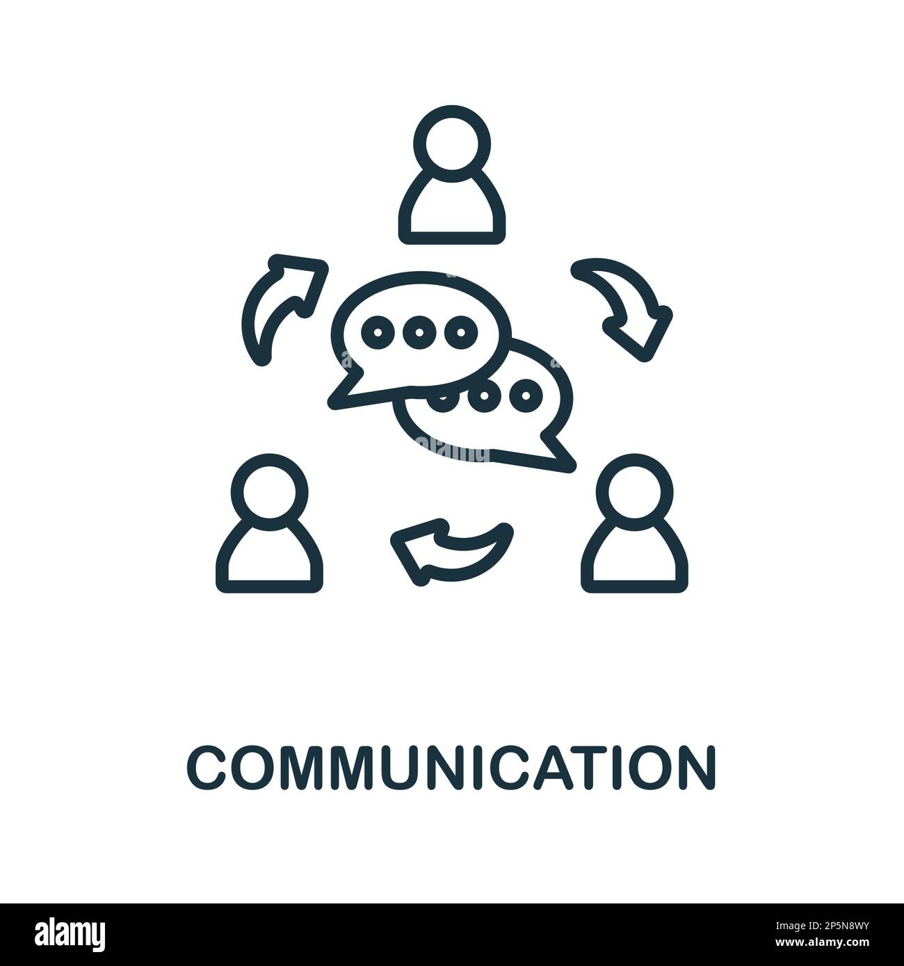 Communication line icon. Monochrome simple Communication outline icon ...