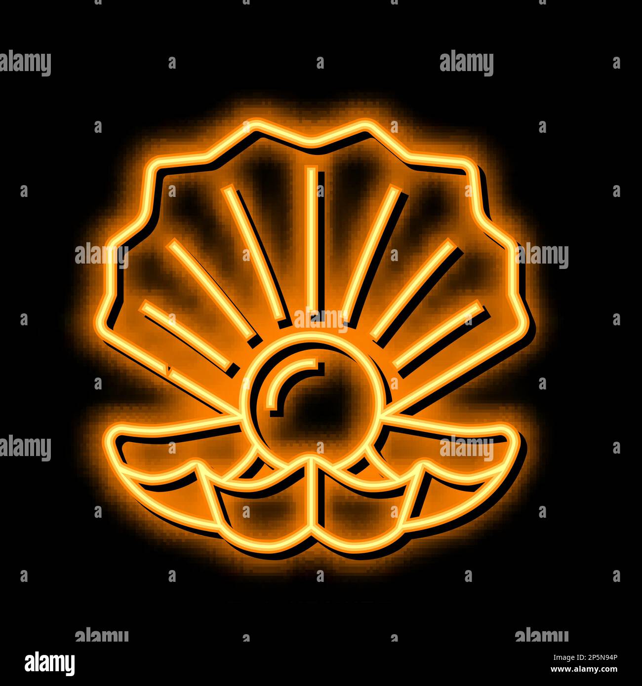 pearl oyster shell neon glow icon illustration Stock Vector Image & Art ...