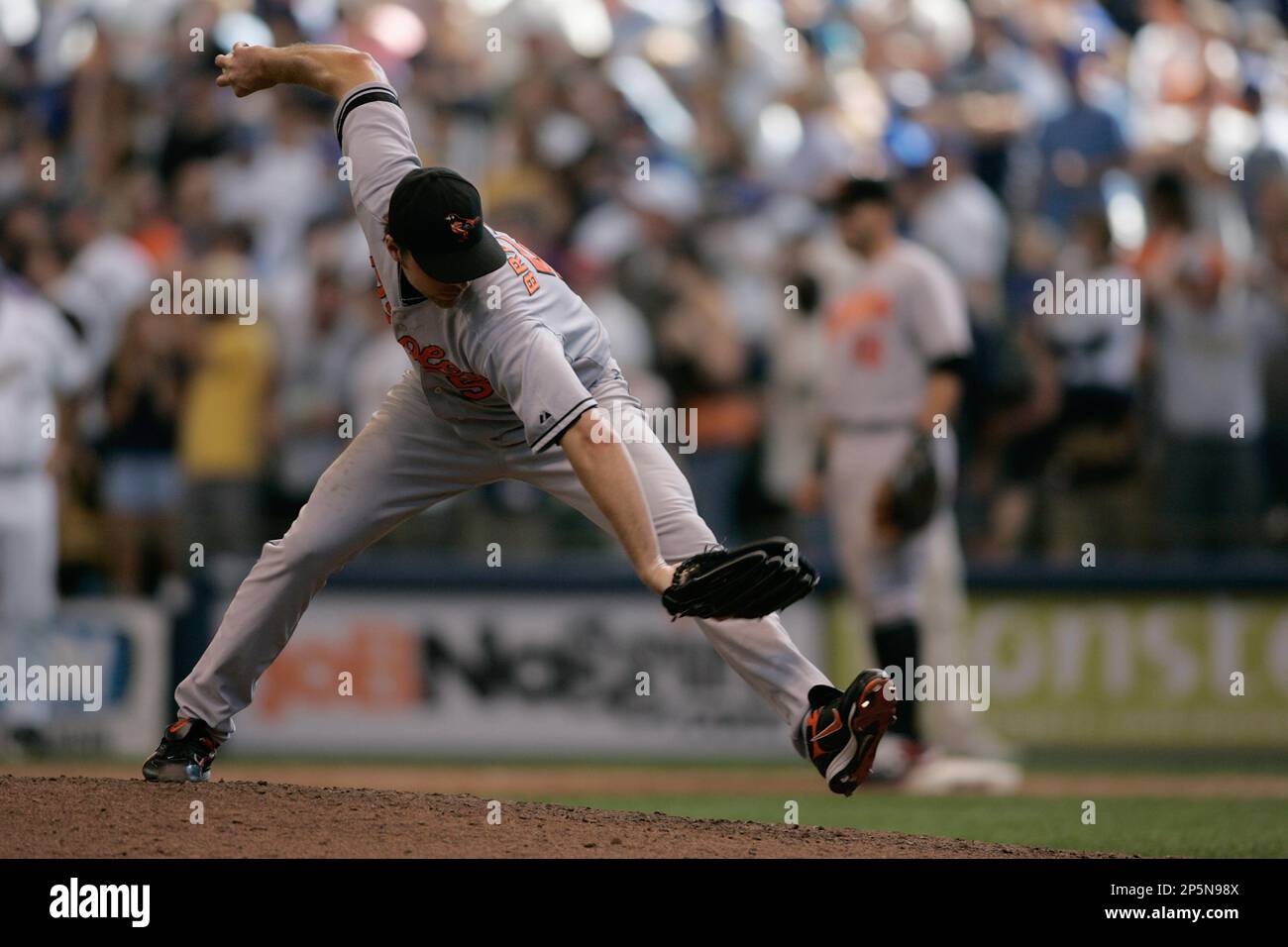 MILWAUKEE, WI - JUNE 22: Pitcher Chad Bradford #53 of the Baltimore ...