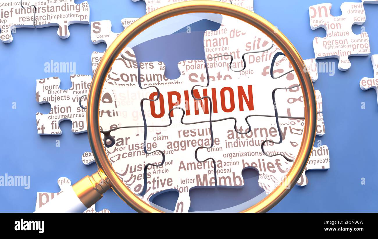 Opinion being closely examined along with multiple vital concepts and ...