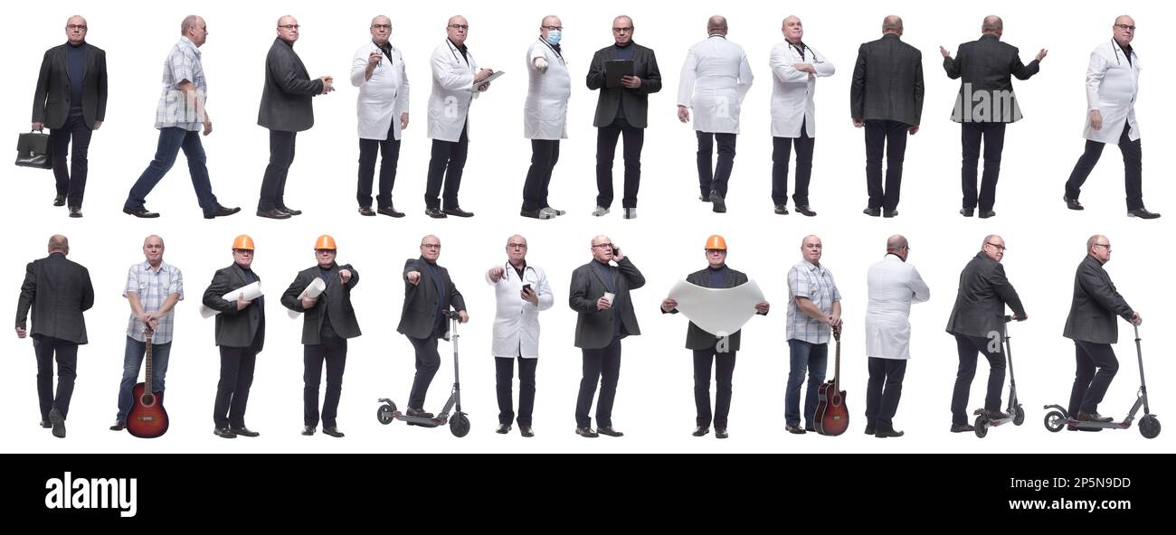 collage of a man in full growth displaying many professions and ...