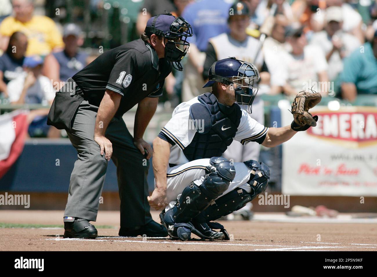 MILWAUKEE, WI - JULY 6: Catcher Jason Kendall #18 of the Milwaukee ...