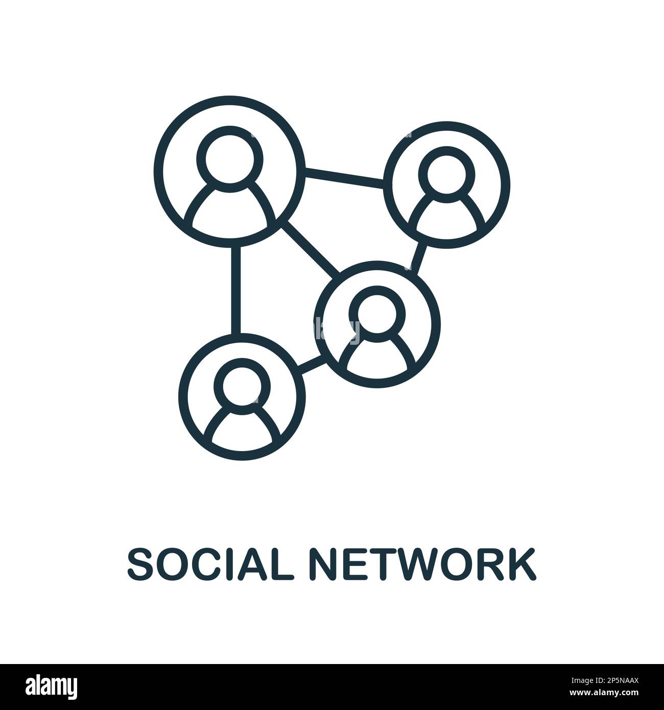 Social Network line icon. Monochrome simple Social Network outline icon ...