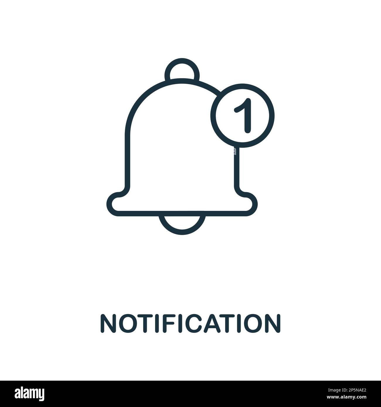 Notification line icon. Monochrome simple Notification outline icon for ...
