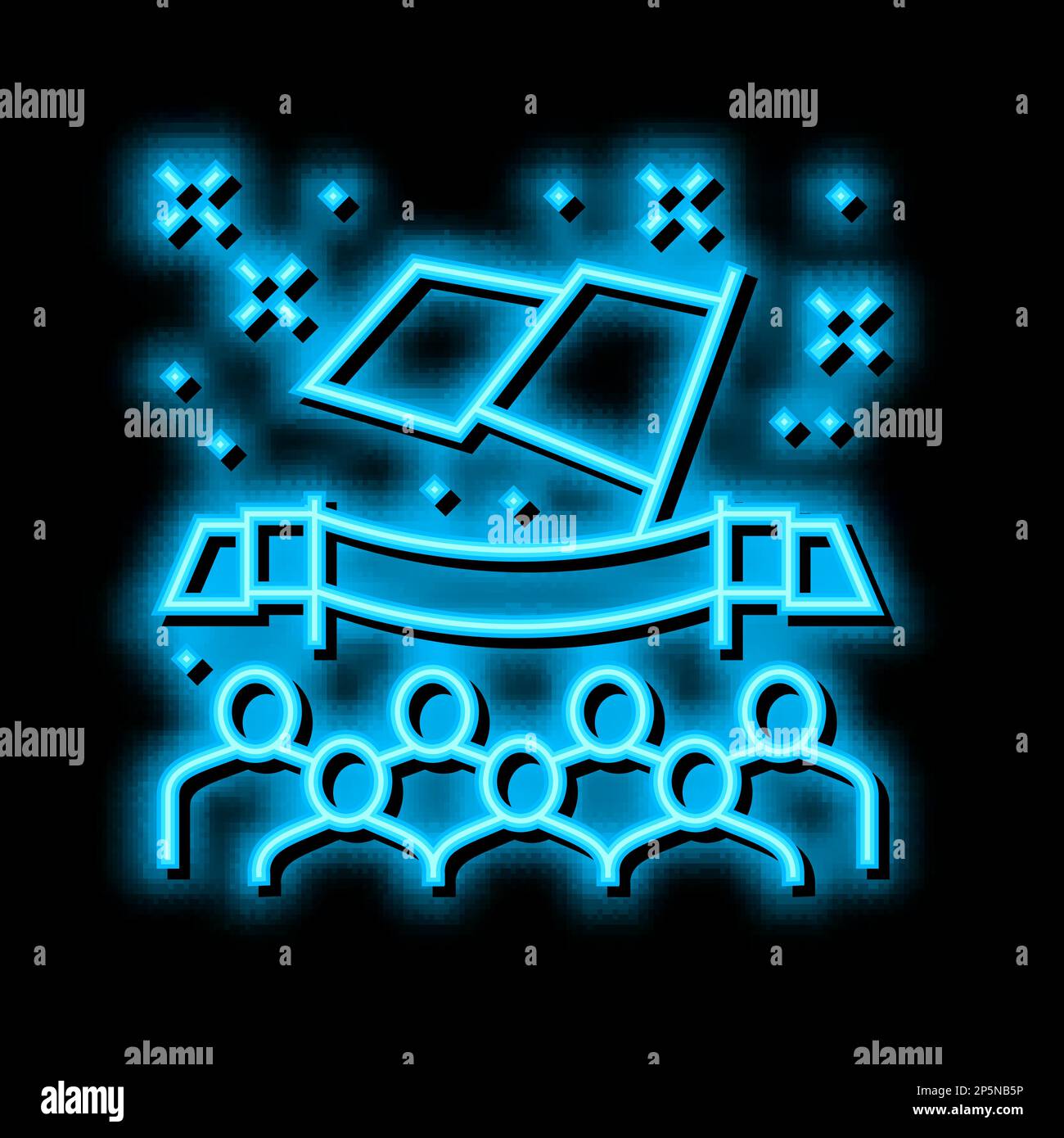 independence day celebration parade neon glow icon illustration Stock ...