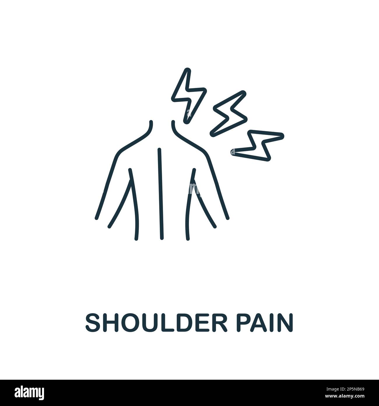 Shoulder Pain line icon. Outline element sign from body ache collection ...