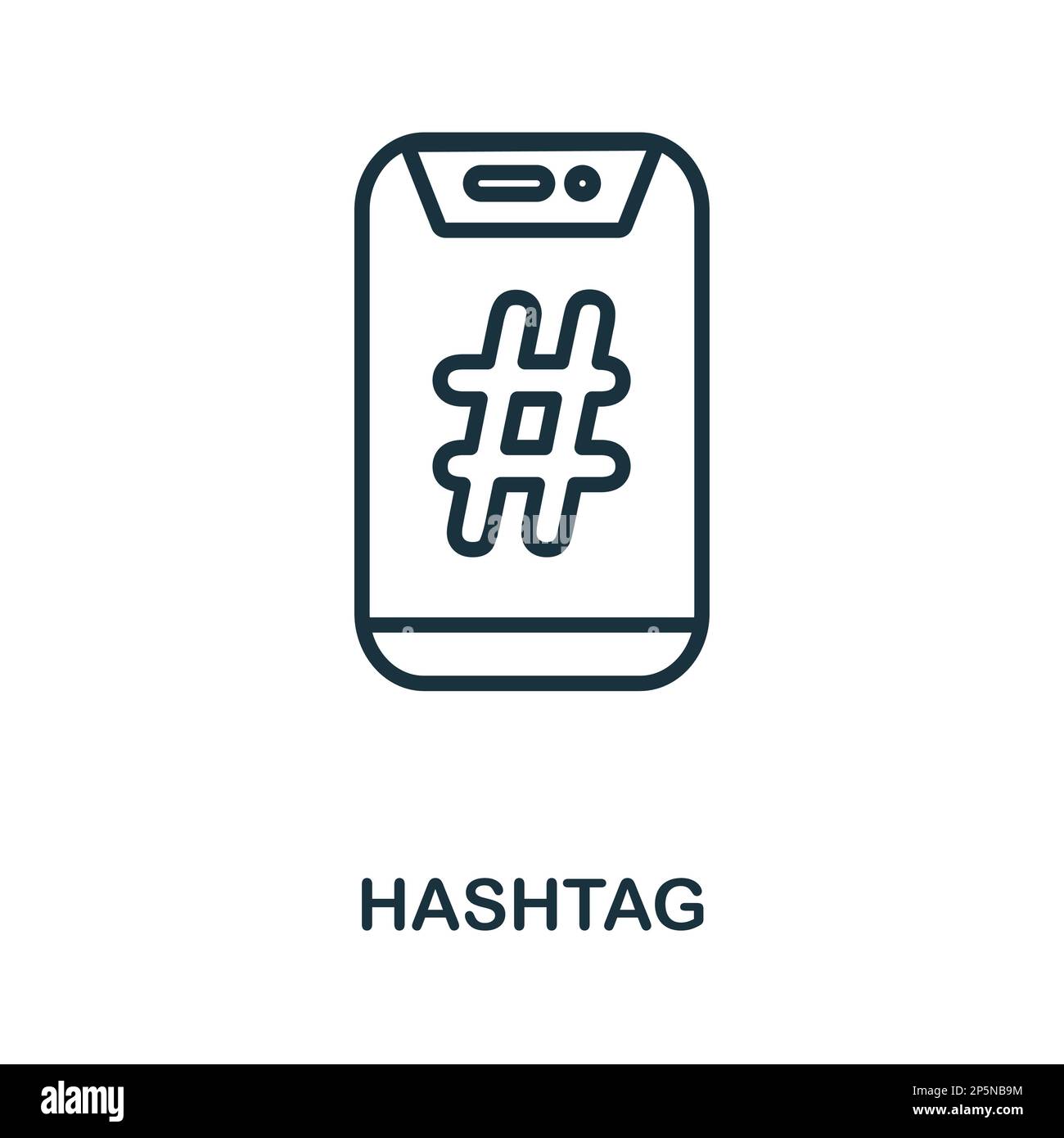 Hashtag line icon. Monochrome simple Hashtag outline icon for templates ...