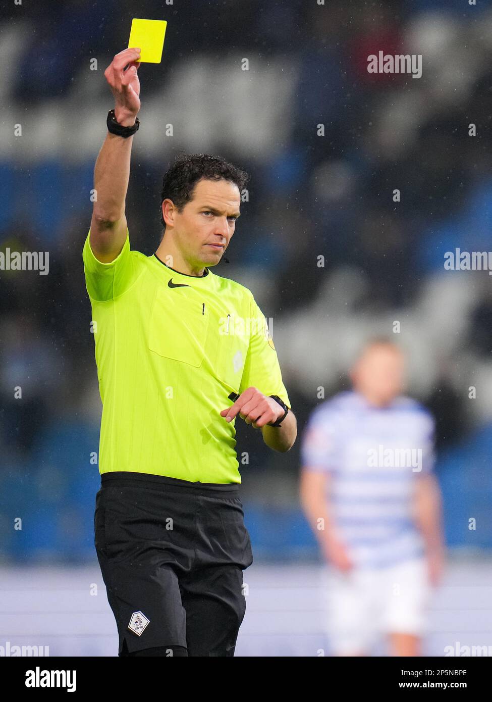 DOETINCHEM, NETHERLANDS - MARCH 6: Referee Richard Martens shows a ...