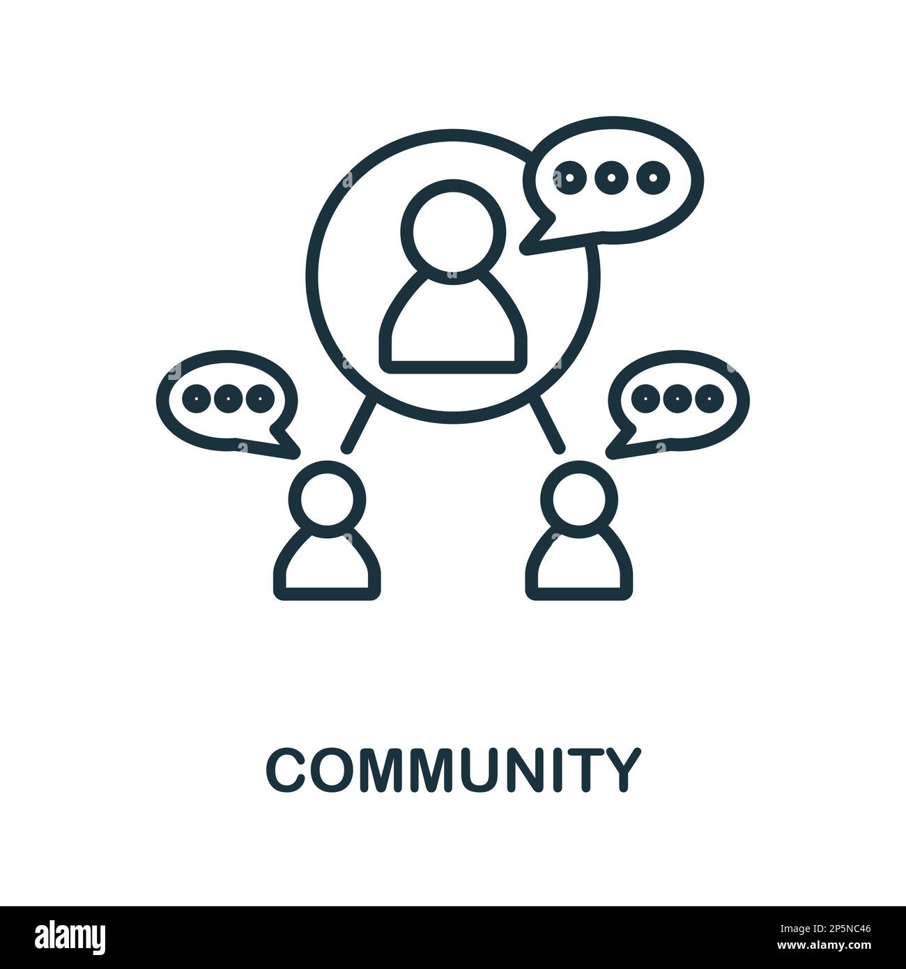Community line icon. Monochrome simple Community outline icon for ...