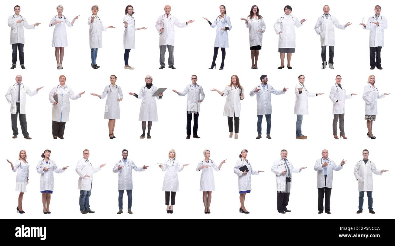 group of doctors in full length isolated on white Stock Photo - Alamy