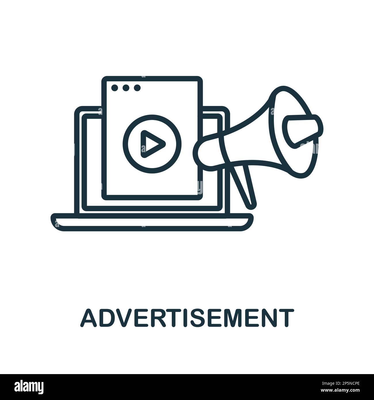 Advertisement line icon. Monochrome simple Advertisement outline icon ...