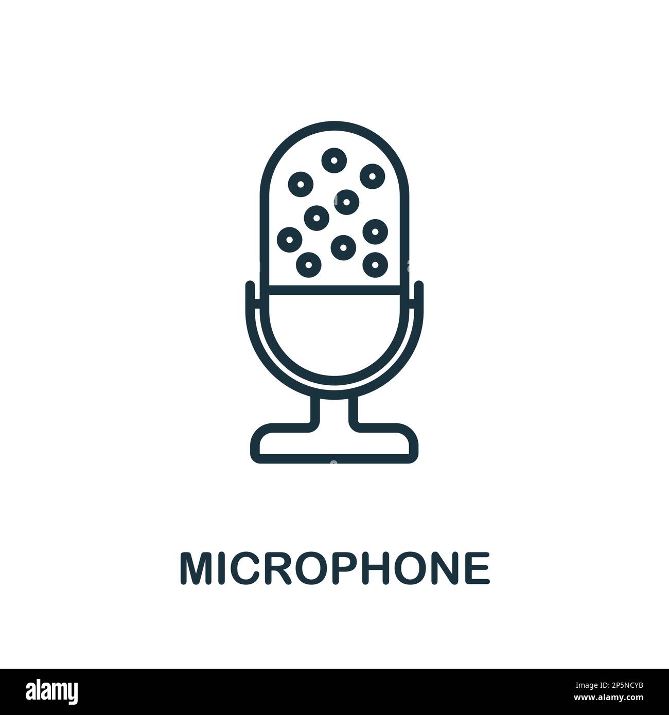 Microphone line icon. Monochrome simple Microphone outline icon for ...